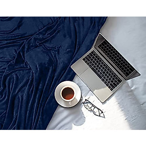 Utopia Bedding Fleece Blankets Bundle Pack of Grey and Navy Twin Size Bed Blankets