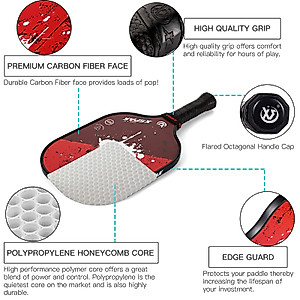 XS XSPAK Pickleball Paddles Set of 2, USAPA Graphite Pickleball Rackets Set Including Bag, 4 Pickleball Balls, Feature Premium Graphite Face and Polypropylene Honeycomb Core, Lightweight Pickleball