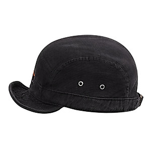 Croogo Soft Trucker Hat Flip Up Short Brim Flat Cap Snapback 5 Panel Baseball Caps Hip Hop Golf Dad Hat Cadet Cap,Black-DY09