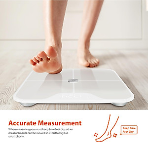 iHealth Nexus Smart Scale for Body Weight Bluetooth, Digital Bathroom Scale Body Fat and Muscle, Body Composition Monitor Health Analyzer for BMI Compatible for iOS & Android Accurate to 0.1lb-White