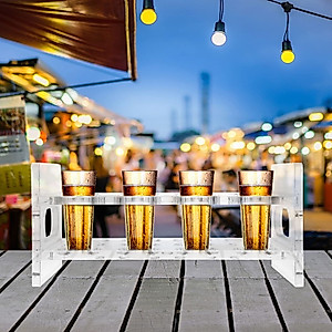 HEMOTON 12 Round Holes Shot Glasses Holder Acrylic 3 Rows Wine Glass Cup Rack Organizer Drinkware for Whiskey Liqueurs Barware Bar Exhibition Wedding Party Festival