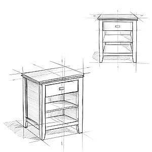 SIMPLIHOME Artisan 24 inches Wide Night Stand, Bedside table, Russet Brown SOLID WOOD, Rectangle, with Storage, 1 Drawer and 2 Shelves, For the Bedroom, Contemporary Modern