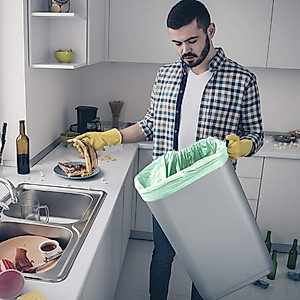 Primode Compostable Bags 13 Gallon, Tall Kitchen Trash Bags, 100 Count, Extra Thick 0.87 Mil. ASTMD6400 Food Scrap Yard Waste Compost Bags, Certified by BPI and TÜV AUSTRIA