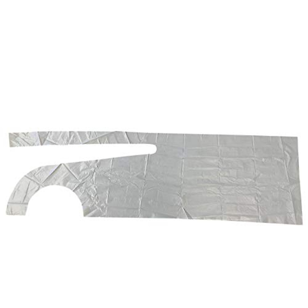 KingSeal Bib Style Disposable Poly Aprons, 24 by 42 Inches, White, Individually Wrapped - 1 Box of 100 Aprons (100 Count)