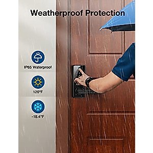 Wi-Fi Smart Lock, Fingerprint Keyless Entry Door Lock with Handle, Smart Lock for Front Door Anti-Peeping, Electronic Digital Keypad Door Lock Works with Alexa, Remotely Control (G2 Gateway Included)