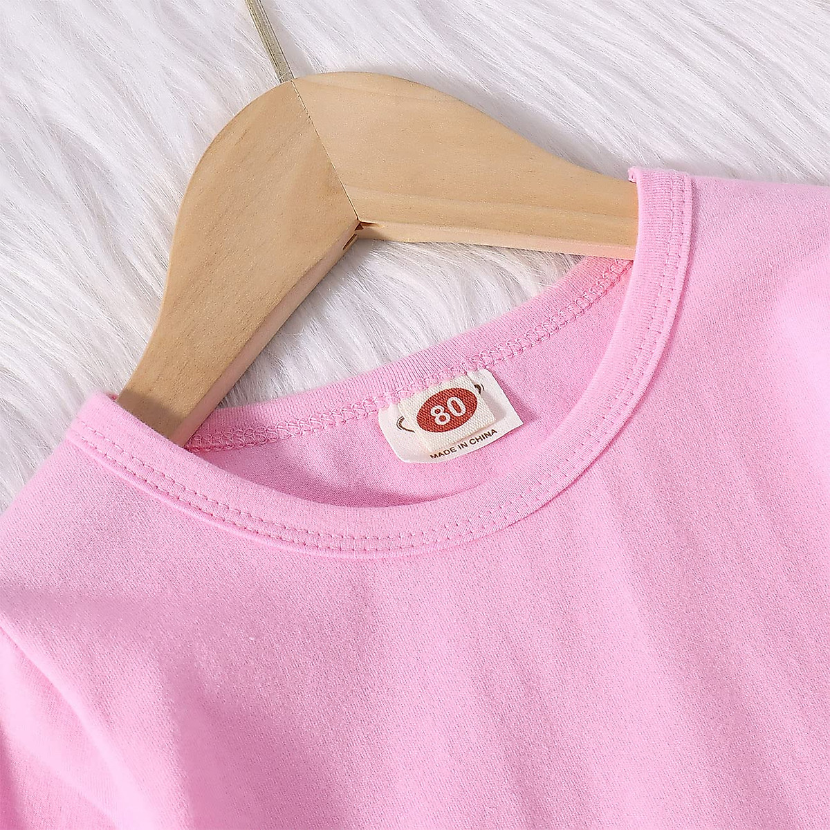 Ritatte Toddler Girls Valentine's Day Outfits Solid Color Ruffle Tunic Tops Love Heart Pants Headband 3Pcs Fall Winter Clothes(Pink, 3T)