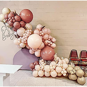 Dusty Pink Brown Balloon Garland Nude Tan Pink Rose Gold Metallic Double Stuffed Latex Party Balloons For Baby Shower Birthday Wedding Bachelorette Party Decorations