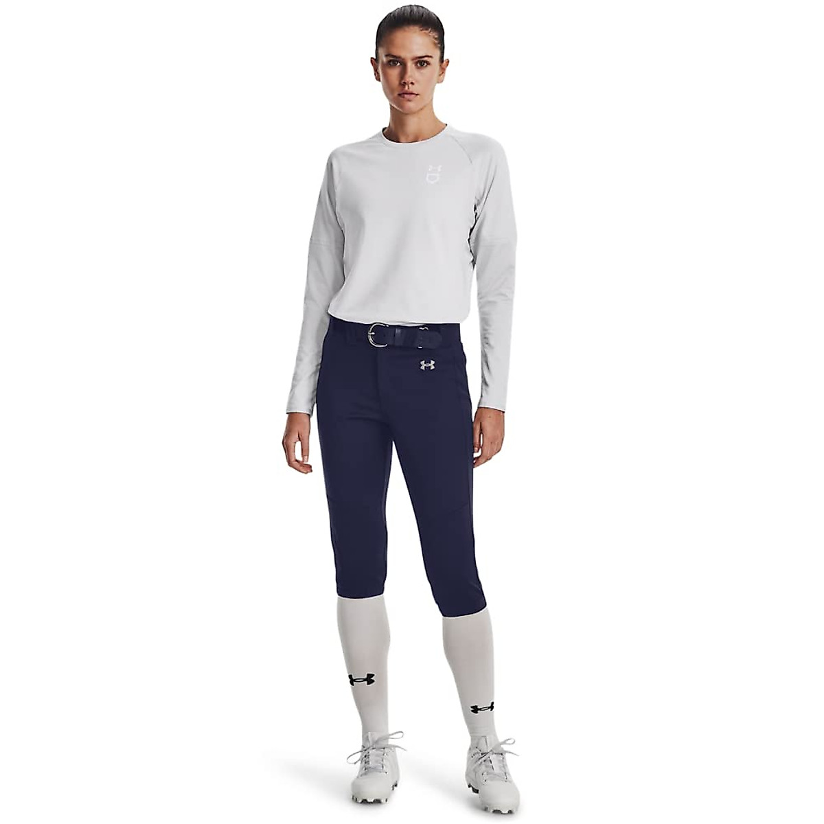 Under Armour Womens Utility Softball Pants 22, (410) Midnight Navy / / Baseball Gray, X-Large