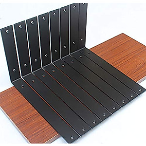 8 Pack - L12" x H 8" x W 1.5", 5mm Thick Rustic Shelf Bracket, Iron Shelf Brackets, Metal Shelf Bracket, Industrial Shelf Bracket, Modern Shelf Bracket, Decorative Shelving, Shelf Supports with Screws