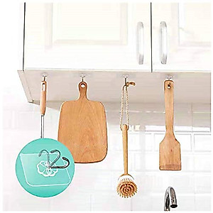 Wall Hooks 13.3lb(Max) Transparent Self Adhesive Hooks Waterproof Seamless Strong Hooks for Kitchen, Bathroom,12 Pack