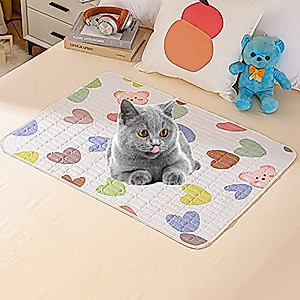 WEWAYKGJ Rabbit Cage Liners, 4 PCS Guinea Pig Bedding Mats Pet Waterproof Pee Pads Small Animals Soft Non-Slip Washable Training Pads for Cat Chinchilla Puppy
