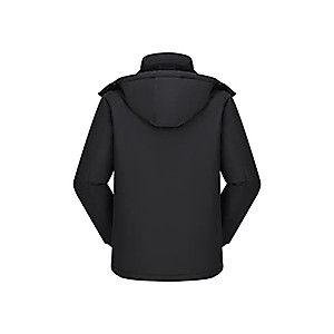 GOLDEN CAMEL Men's Winter Ski Jacket Mountain Snow Coats Waterproof Detachable Hood Windproof Fleece Rain Jackets