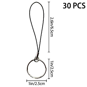 IFAMIO 30 Pcs Key Rings with Lanyards for MP3 MP4 Player Split Key Chain Rings with Nylon Strap Cord for USB Flash Drive Cellphone