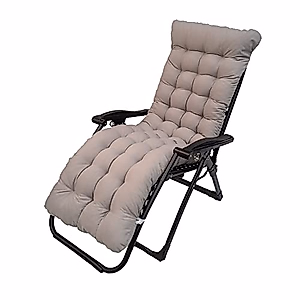 Sun Lounger Chair Cushions,67-inch Lounge Chaise Cushion Sun Lounger Mattress with Non-Slip Back Elastic Sleeve for Garden Outdoor/Indoor/Sofa/Tatami/Car Seat/Bench (Gray)