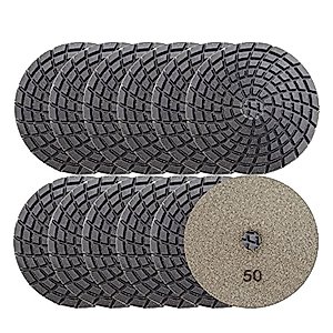 SHDIATOOL 4" Diamond Polishing Pads for Concrete Wet Polish Grit 50(12-Pack)