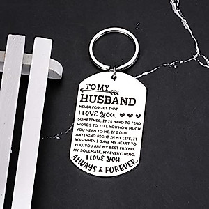 Valentines Day Gifts for Him Husband Gifts from Wife I Love You Keychain for Men Anniversary Engagement Christmas Wedding Birthday Gifts for Hubby Fiance Groom from Wifey Bride Fiancee Sentimental