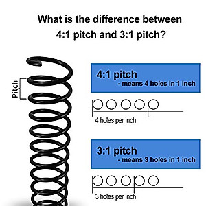Rayson 28.6mm Spiral Binding Coil 1-1/8" Black Coil bindings Spines 4:1 Pitch 50/Box, SBR41286-50B