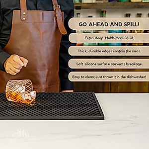 A Bar Above Heavy Duty Bar Mat – Food-Safe Silicone Mat – Bar Mats for Countertop - Commercial Strength Bartender Accessories Dish Drying Mat for Kitchen Counter - Barista Accessories