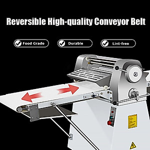 HayWHNKN Dough Sheeter Commercial Pizza Dough Roller Sheeter 20'' Reversible Foldable Dough Sheeter 0.06''-1.4'' Thickness Pasta Machine Croissant Pastry Danish Puff Pastry Bakery Roller 220V