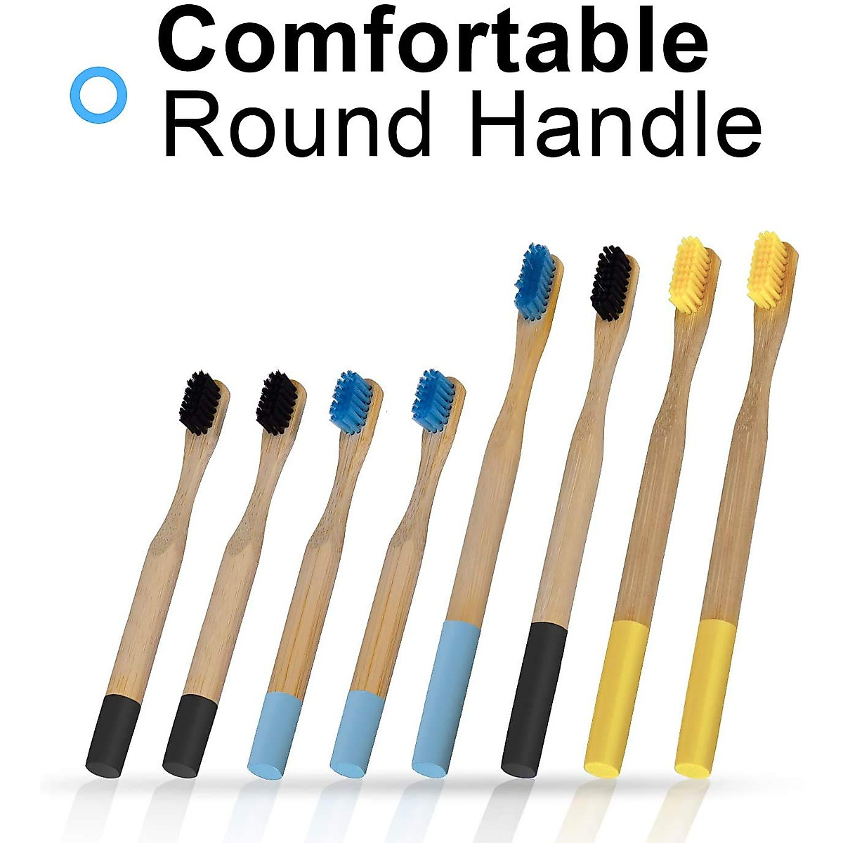 N+A Child Grown ups Bamboo Toothbrushes Set BPA Free Soft Bristles, Natural Biodegradable Bamboo Toothbrushes (8 Pack)