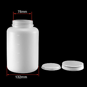 uxcell Plastic Lab Chemical Reagent Bottle 2000ml/67.6oz Wide Mouth Sample Sealing Liquid Storage Container 2pcs