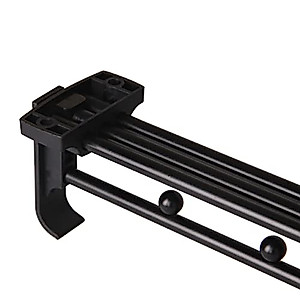 Heavy Duty Extendable Pull Out Closet Rod Sliding Wardrobe Closet Rod Hanging Rod for Closet Storage Wardrobe Clothes Hanger Rail Towel Ideal for Closet(Black) (30 cm/11.8 inch)