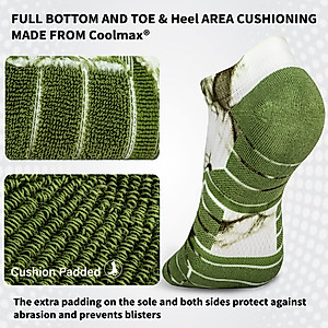 Hylaea Low Cut Socks for Running Sports Athletic Walking Golf Tie-dyed Pattern No Show Compression Blue Green Large