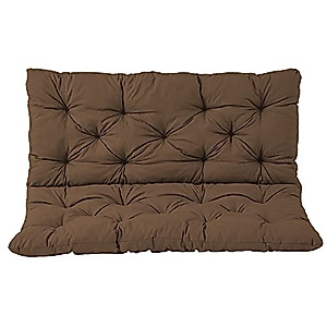 Indoor/Outdoor Replacement Seat Pad 2 3 Seater Bench Cushion Mat Swing Chair Cushions with Ties, for Garden, Patio, Kitchen, Poolside, Balcony, Backyard,59x40in,Brown