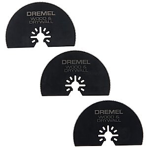 Dremel MM450B 3-Pack Wood & Drywall Oscillating Multi-Tool Blades, Cutting Blades Perfect For Precise Cuts - Universal Quick-Fit Interface Fits Bosch, Makita, Milwaukee, and Rockwell , Black