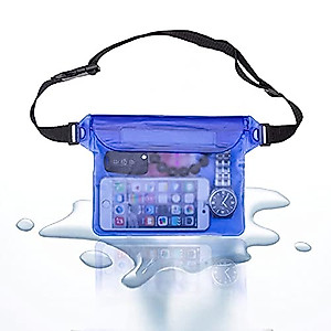 AFXOBO Waterproof Phone Waist Bag, Underwater Activity Waterproof Mobile Phone Pocket with Zippers for Boating Swimming Snorkeling