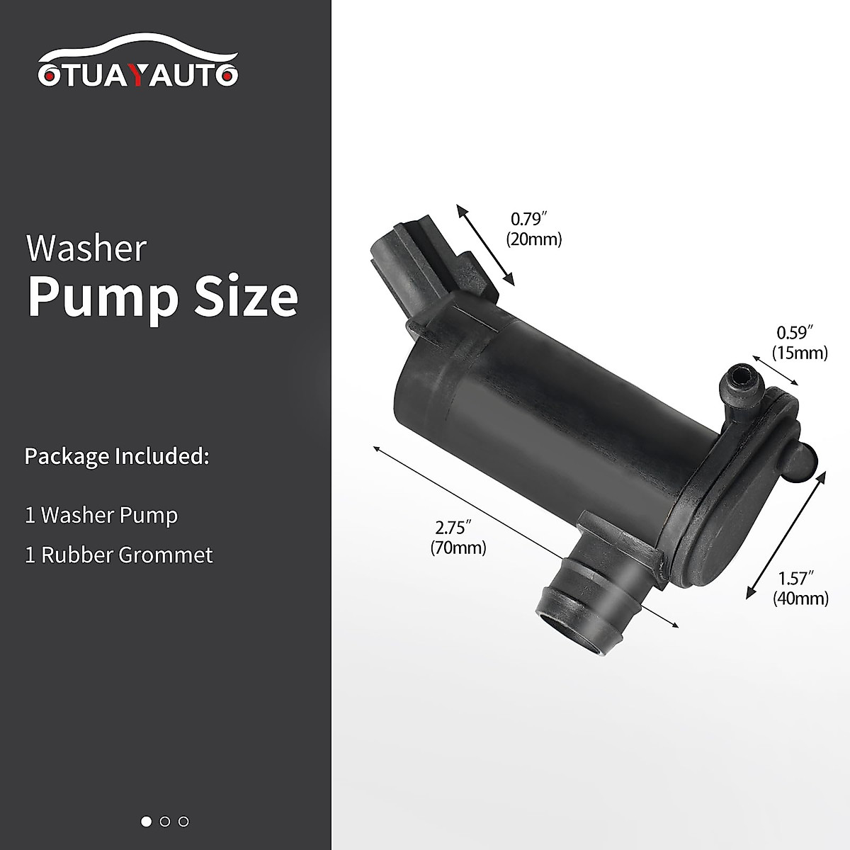 OTUAYAUTO Premium Windshield Washer Pump Replacement for 98-17 Ford Expedition Limited, 98-10 Ford Explorer, 00-05 Ford Excursion, Lincoln, Mercury -OE# Grommet 6F9Z-17664-A, F75Z-17664-BA