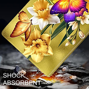 Case for Samsung Galaxy Tab A8 10.5 Inch 2022 Model (SM-X200/X205/X207), Galaxy Tab A8 10.5 inch Tablet Cover, Slim Folding Stand Cover with Auto Wake/Sleep, Sunflower Butterfly