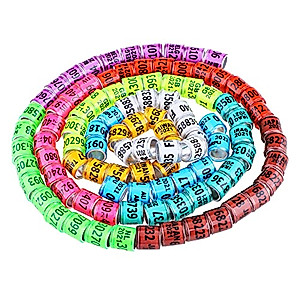Flameer 100Pcs Chicken Leg Rings - 2021 Aluminium Bird Dove Racing Pigeon Leg Rings Bands,Bird Leg Bands Numbered for Pigeon Parrot Chicks Duck Lovebirds Supplies - Multicolor