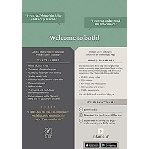 NLT Large Print Thinline Reference Bible, Filament Enabled (LeatherLike, Floral Leaf Teal, Red Letter): Includes Free Access to the Filament Bible App ... Notes, Devotionals, Worship Music, and Video