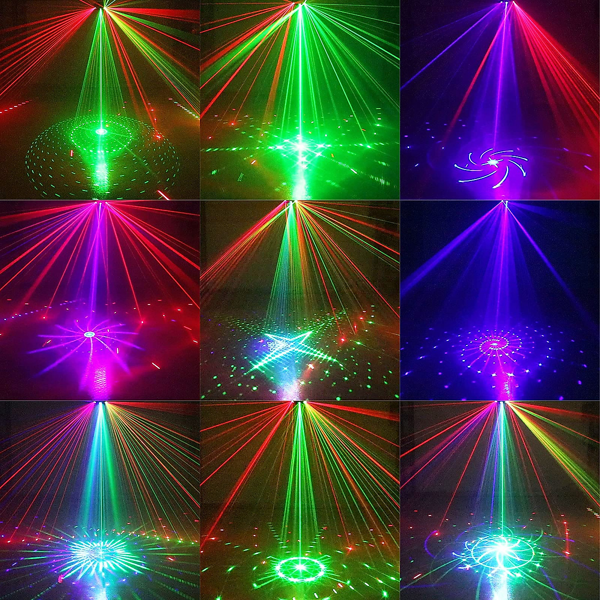 WUZSTAR DJ Party Lights,21 Lens RGB UV Disco Strobe Light Indoor Support DMX 512 Ravelight with Remote Control for Home Parties Karaoke Birthday Wedding Bar