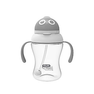 mum to mum Leak-proof Easy-drinking Space Robot Straw Cups 8oz for 6+ months, 2 Pack, MM203A
