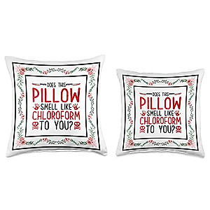 Murder Show & Murderino True Crime Gifts For Women True Crime Smell Like Chloroform, Murder Show Throw Pillow, 16x16, Multicolor