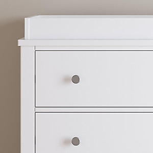 Child Craft Cottage Curve Crib and Dresser Nursery Set, 3-Piece, Includes 4-in-1 Convertible Crib, 3 Drawer Dresser, and Changing Table Topper, Grows with Your Baby (Matte White)