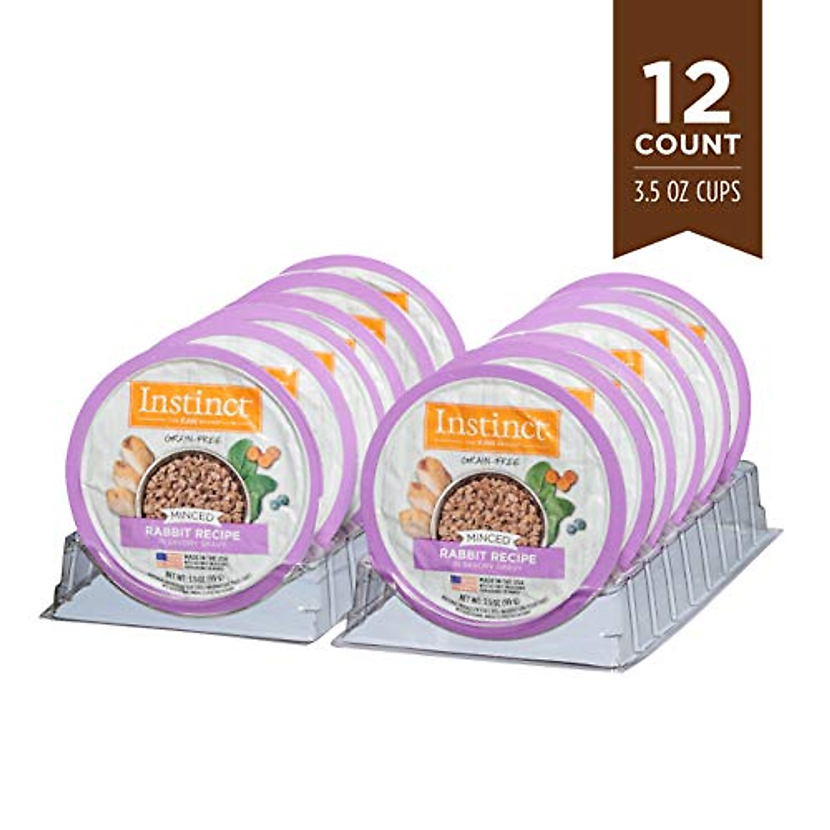 Instinct Grain Free Minced Recipe with Real Rabbit Natural Wet Cat Food, 3.5 oz. Cups (Case of 12)