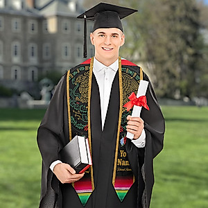 Mexico Graduation Stole Customize, Custom Mexican American Flag Graduation Sash 2024, Mexican Graduation Sash 12