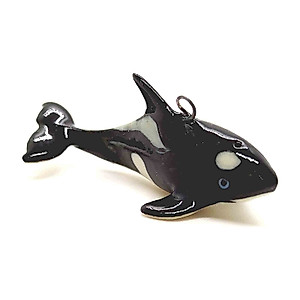 SSJSHOP Whale Orca Micro Tiny Dollhouse Figurines Ceramic Hand Painted Animals Collectible Small Gift Home Garden Decor