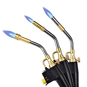 SEAAN Propane Torch Head with 3 Tips, Trigger Start Mapp/Map Gas Torch W/Push Button Igniter, Welding Torch Head for MAPP, MAP/PRO Fuel Cylinder