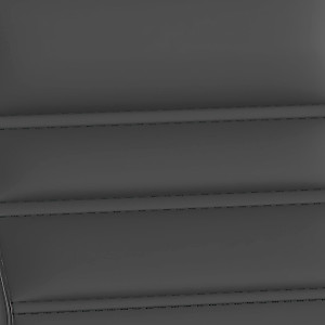 Flash Furniture Whitney High Back Black LeatherSoft Executive Swivel Office Chair with Gold Frame, Arms, and Transparent Roller Wheels