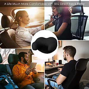 Car Seat Headrest Pillow, Ergonomic Design Memory Foam Neck Support Pillow Head, for Support to Our Necks, Shoulders, and Heads, for Sleeping and Resting in Home, Work, Car (Black)