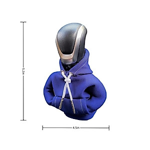 Dukebo Mini Car Gear Shift Cover Hoodie Car Gear Shift Cover, Interior Accessories Shift Knobs Fashionable Shirt Trim (Blue)
