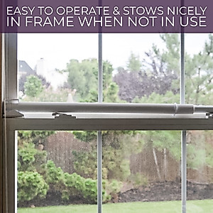 Wedgit Maxi Twist Tight Large Size Sliding Door Security Bar Extends 25 to 42”, Sliding Door Lock Bar to Keep Intruders from Getting in, Also Ideal for Sliding & Single Hung Windows, White