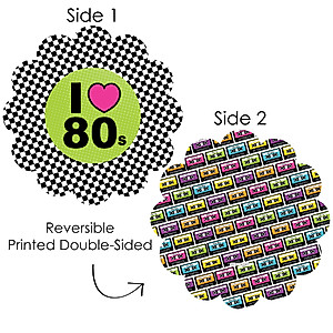 Big Dot of Happiness 80’s Retro - Totally 1980s Party Round Table Decorations - Paper Chargers - Place Setting for 12
