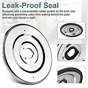 Shower Faucet Cover Plate Escutcheon Replacement for Moen 16090 Chateau Collection Shower Escutcheon Plate, Shower Trim Plate Kit Parts for One-Handle Tub and Shower Faucets, Chrome