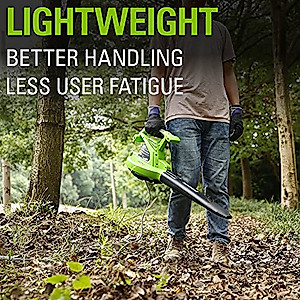 Greenworks 12 Amp 235MPH Variable Speed Corded Blower/Vac includes Metal Repeller, 24072
