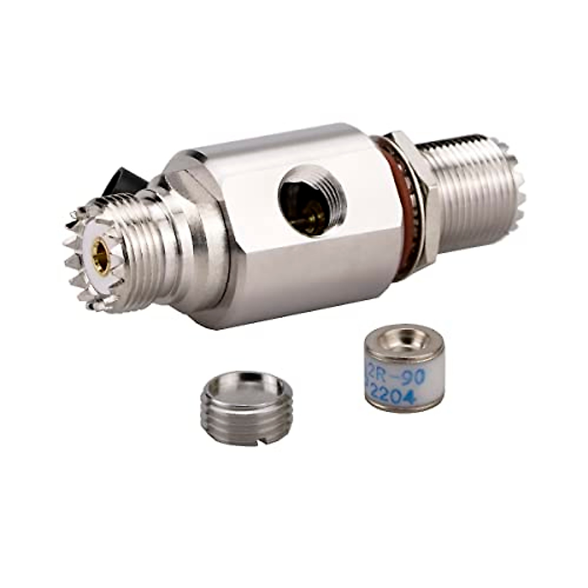 Whisary UHF Lightning Arrestor PL-259 Lightning Surge Protector UHF Female to Female Bulkhead for HAM Radio Gear，CB Ham Two-Way Base Stations